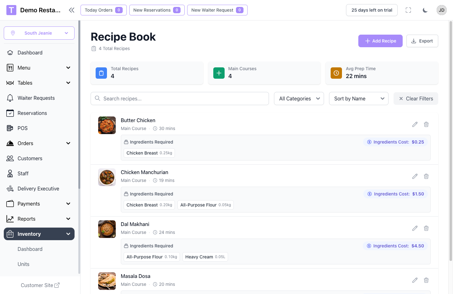 Inventory Module for Tabletrack by ajay138 | CodeCanyon